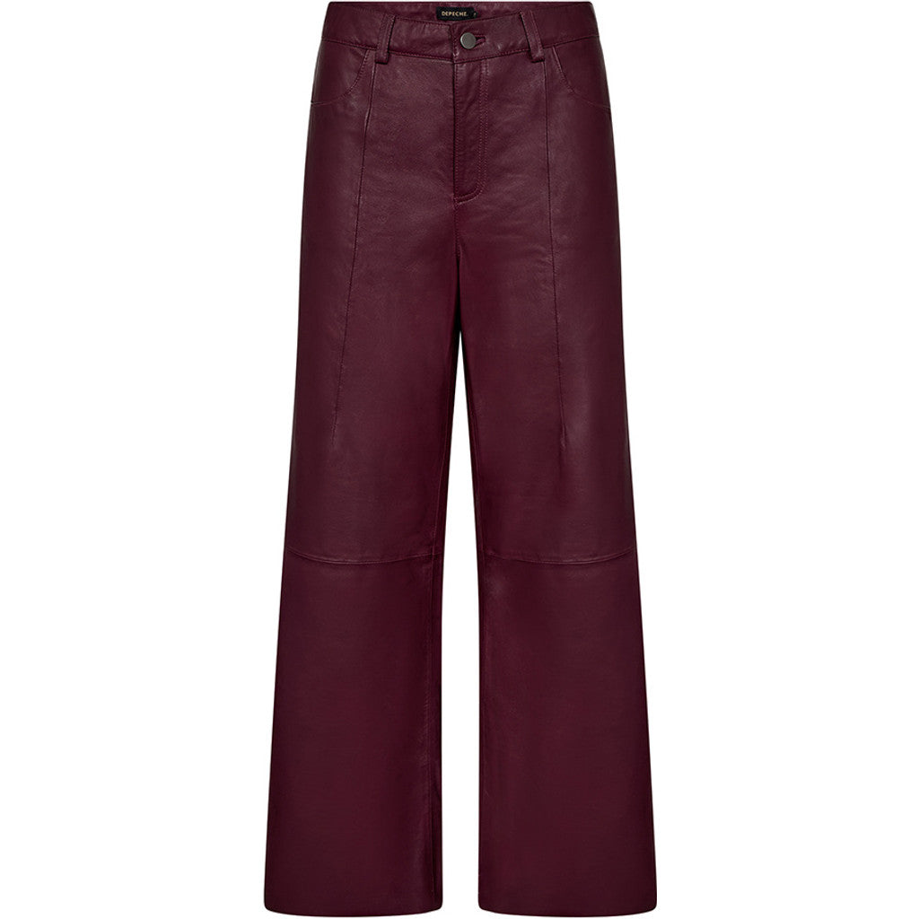 Boa leather pants - Wide leg (HW) / 51264 - Burgundy – DEPECHE