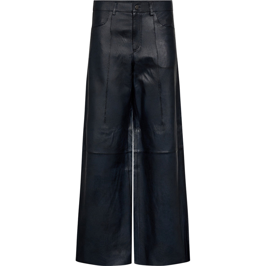 Boa leather pants - Wide leg (HW) / 51264 - Midnight Blue – DEPECHE