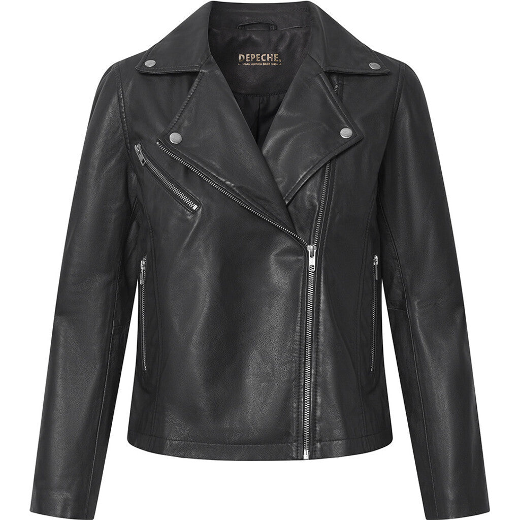 Cool Biker Leather Jacket / 51246 - Black – DEPECHE