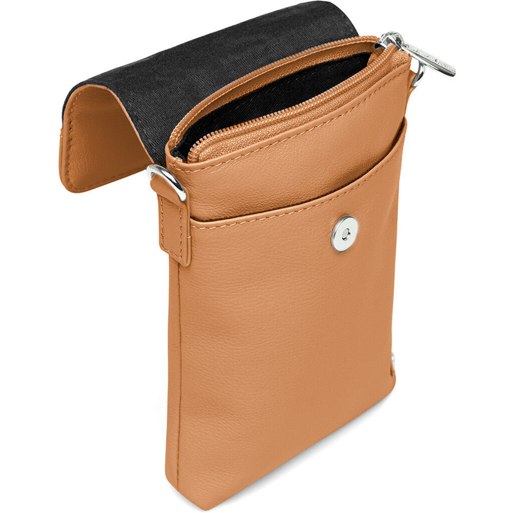 Mobile bag in soft leather and timeless design / 16044 - Cognac – DEPECHE