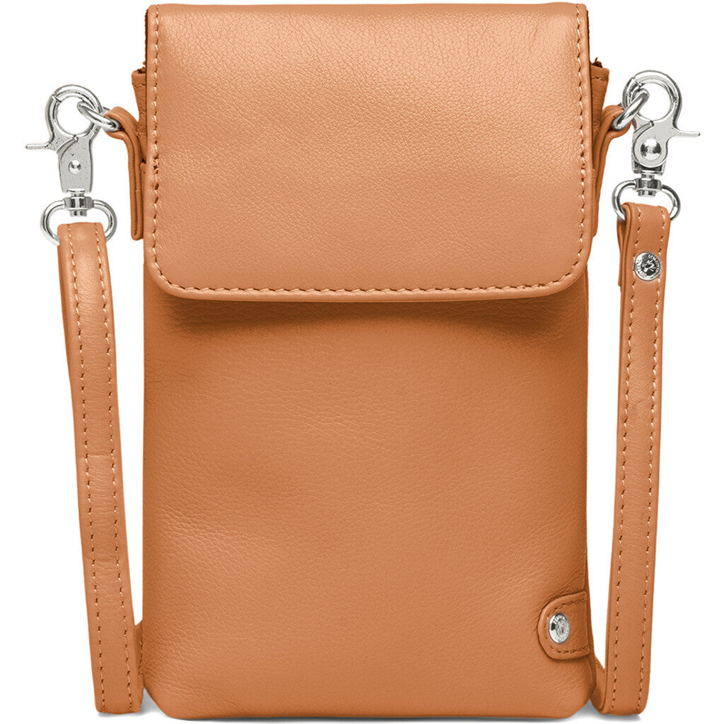 Mobile bag in soft leather and timeless design / 16044 - Cognac – DEPECHE