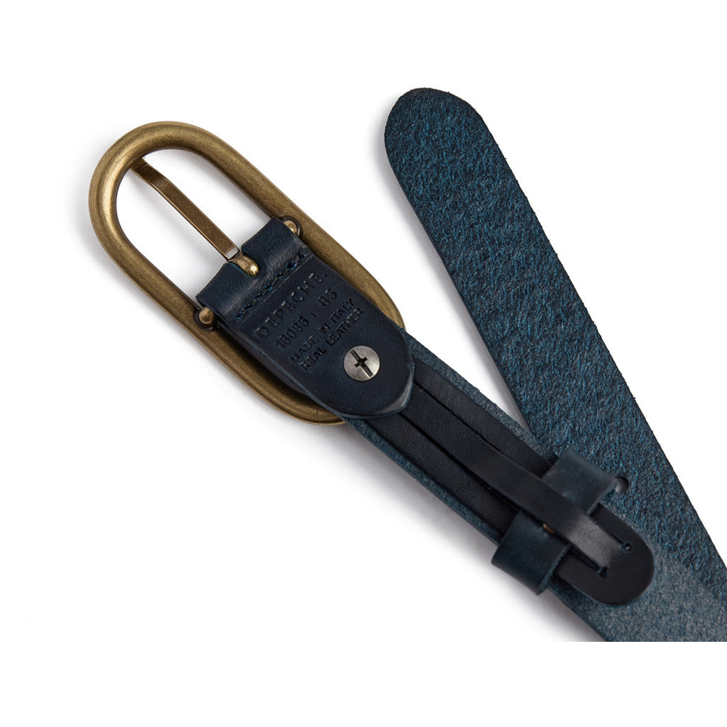Timeless narrow belt in delicious leather quality / 16086 - Dark blue ...